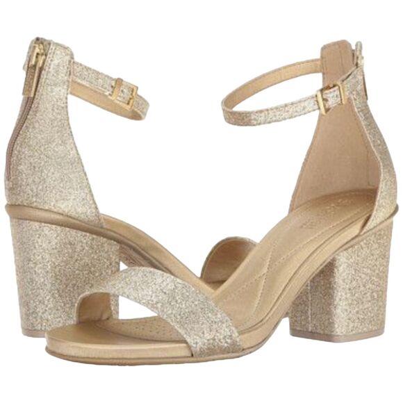 Kenneth Cole | Shoes | Kenneth Cole Reeding Gold Glitter Ankle Strap ...